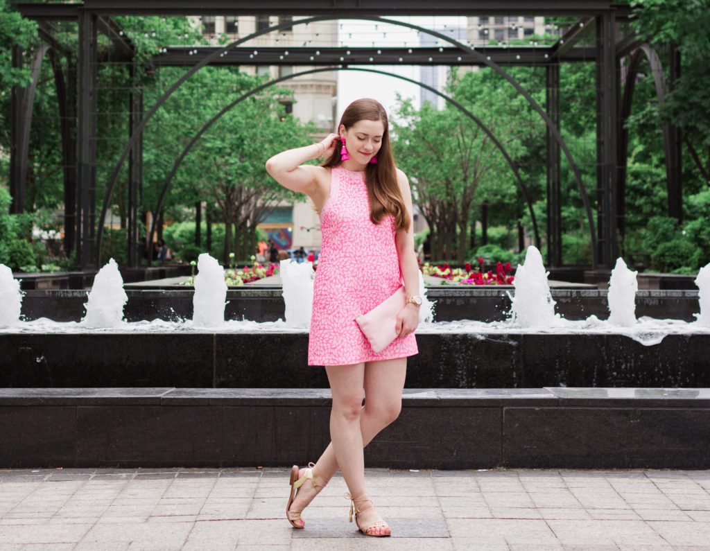 Pink Shift Dress & Thinking Pink - Bowtiful Life